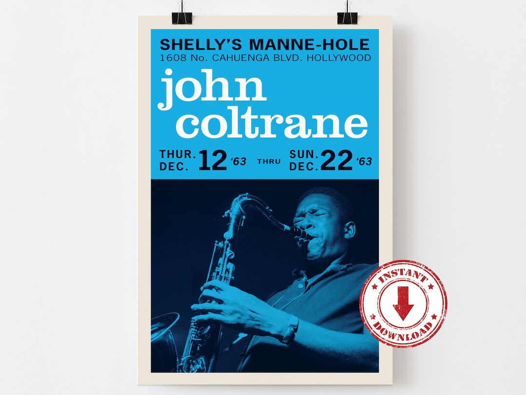 Digital Printjohn COLTRANE 1963 Jazz Gig Poster 11 X 17download, Print ...