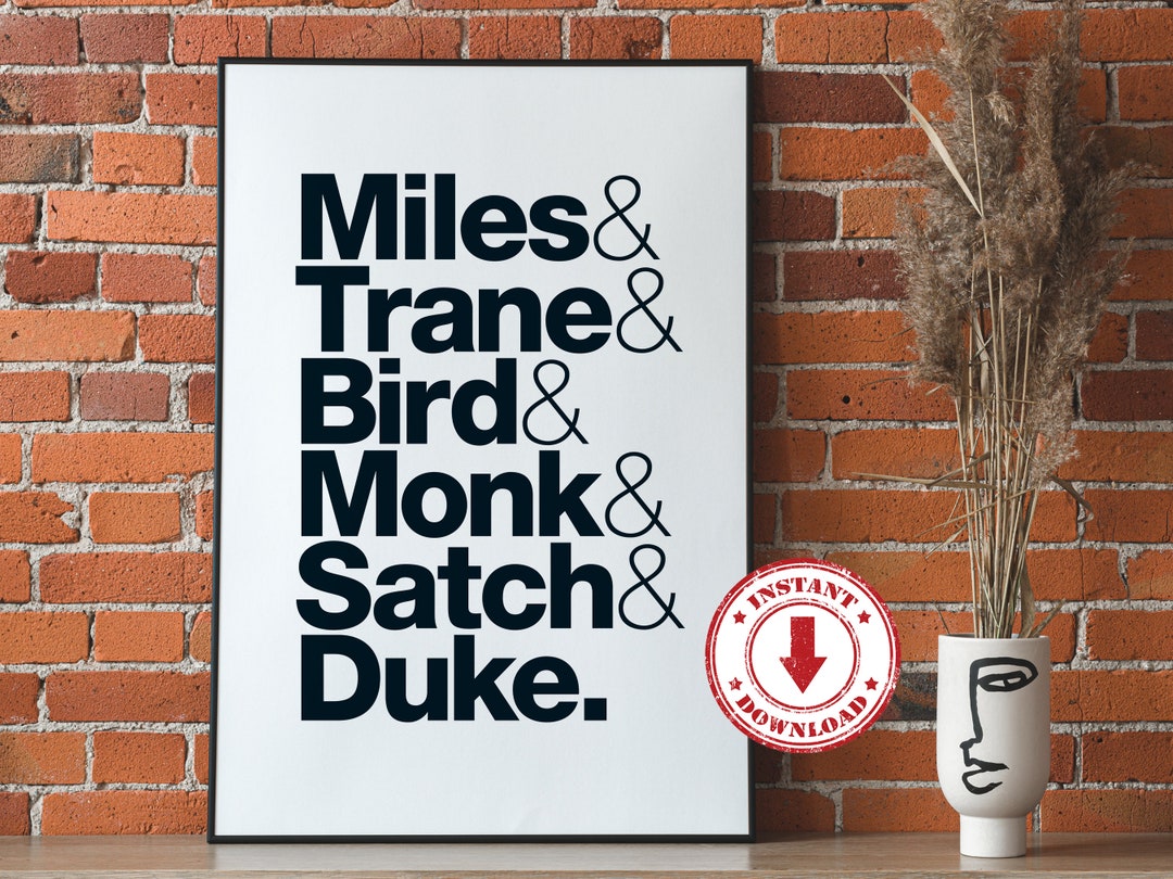 Digital Print—jazz GREATS Poster (bird, Miles, Trane, Monk), 11" X 17 ...