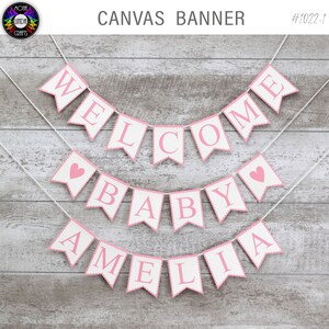 Custom Welcome Baby Banner Pink Welcome Baby Sign Baby Girl Shower ...