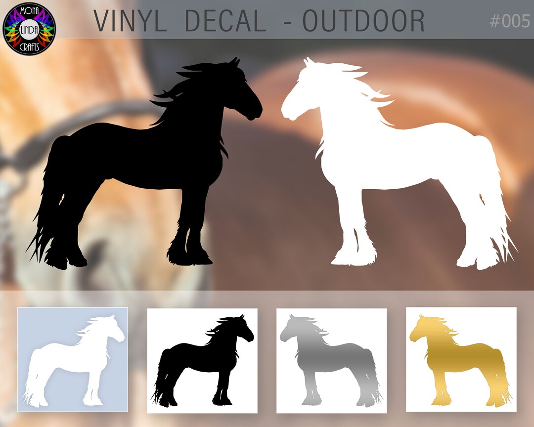 Friesian Horse Decal | Decal for Any Hard, Smooth Nonporous Surface ...