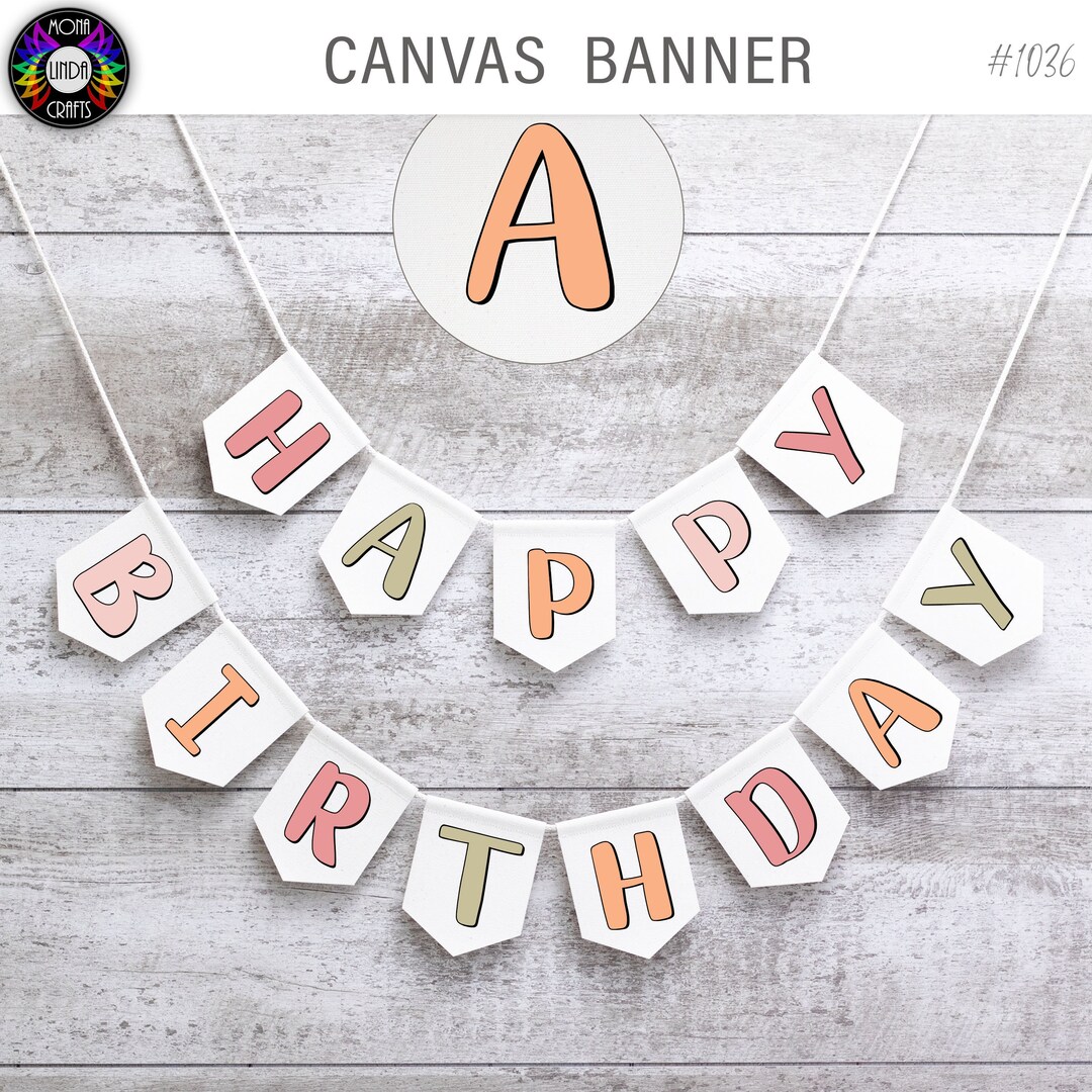 Happy Birthday Banner BOHO Birthday Sign Neutral Colors Birthday ...
