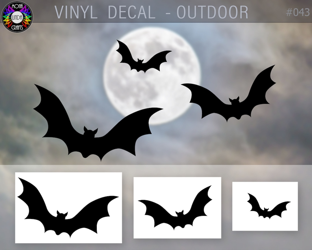 3 Halloween Bat Decals Bat Sticker Vinyl Decal for Car - Etsy