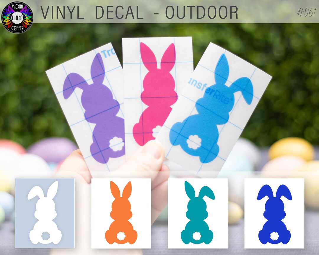 Easter Bunny Vinyl Decal, Easter Bunny Sticker, Custom Color, Vinyl ...