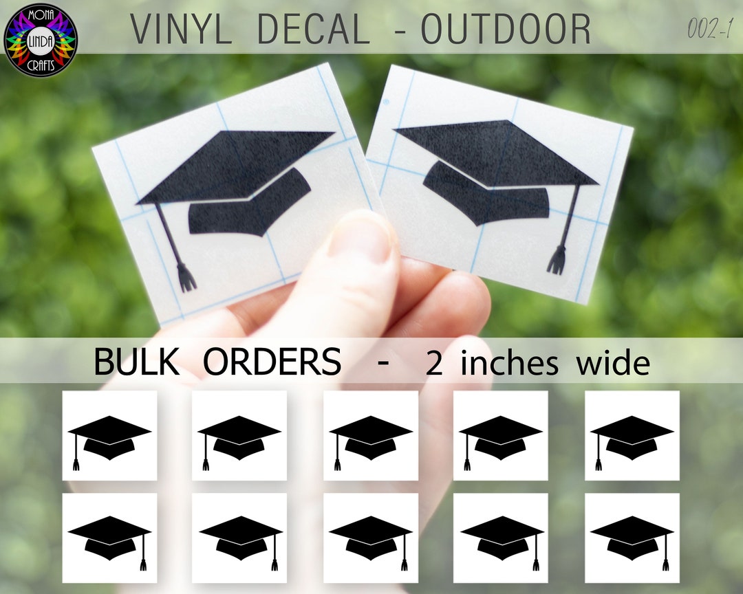 Graduation Hat Decal BULK, Graduation Hat Sticker, Senior 2023 Vinyl ...