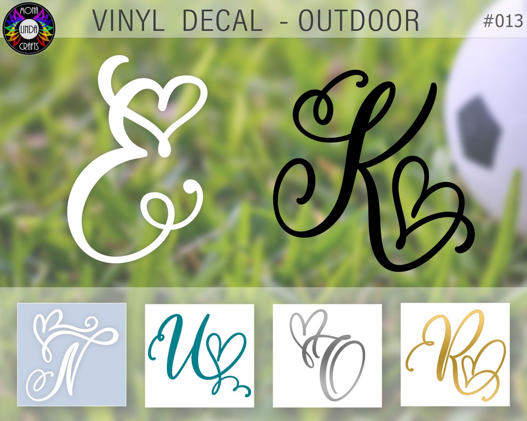 Fancy Initial Letter Decal Decal for Any Hard, Smooth Nonporous Surface ...
