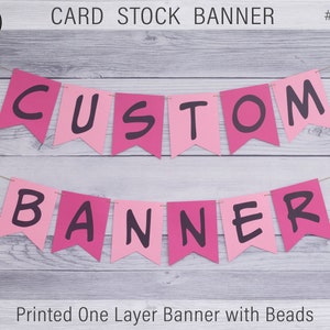 Pink Custom Banner, Cardstock Banner, Birthday Party Decor, Card Stock ...