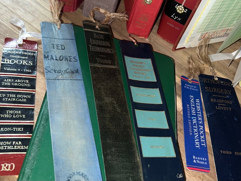Library Card Bookmarks Some Made From the Spine of a Vintage - Etsy