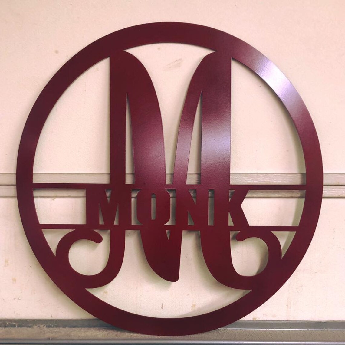 Custom Modern Circle Monogram Outdoor Metal - Etsy