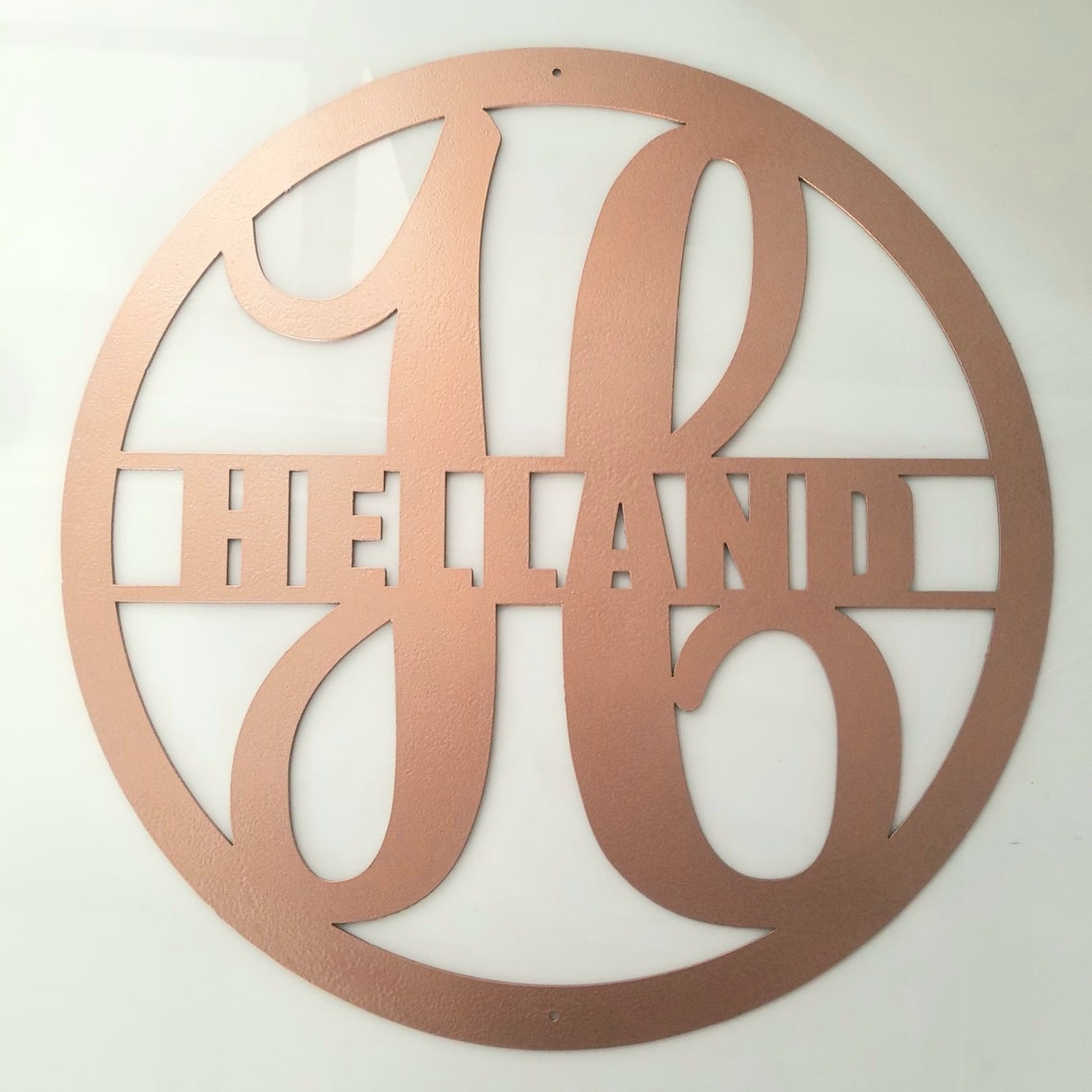 Custom Modern Circle Monogram Outdoor Metal - Etsy