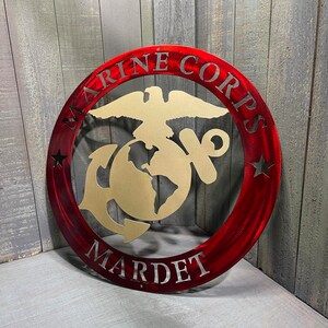 Metal USMC Marines Crest TWO COLOR Plasma Cut Sign Art - Etsy