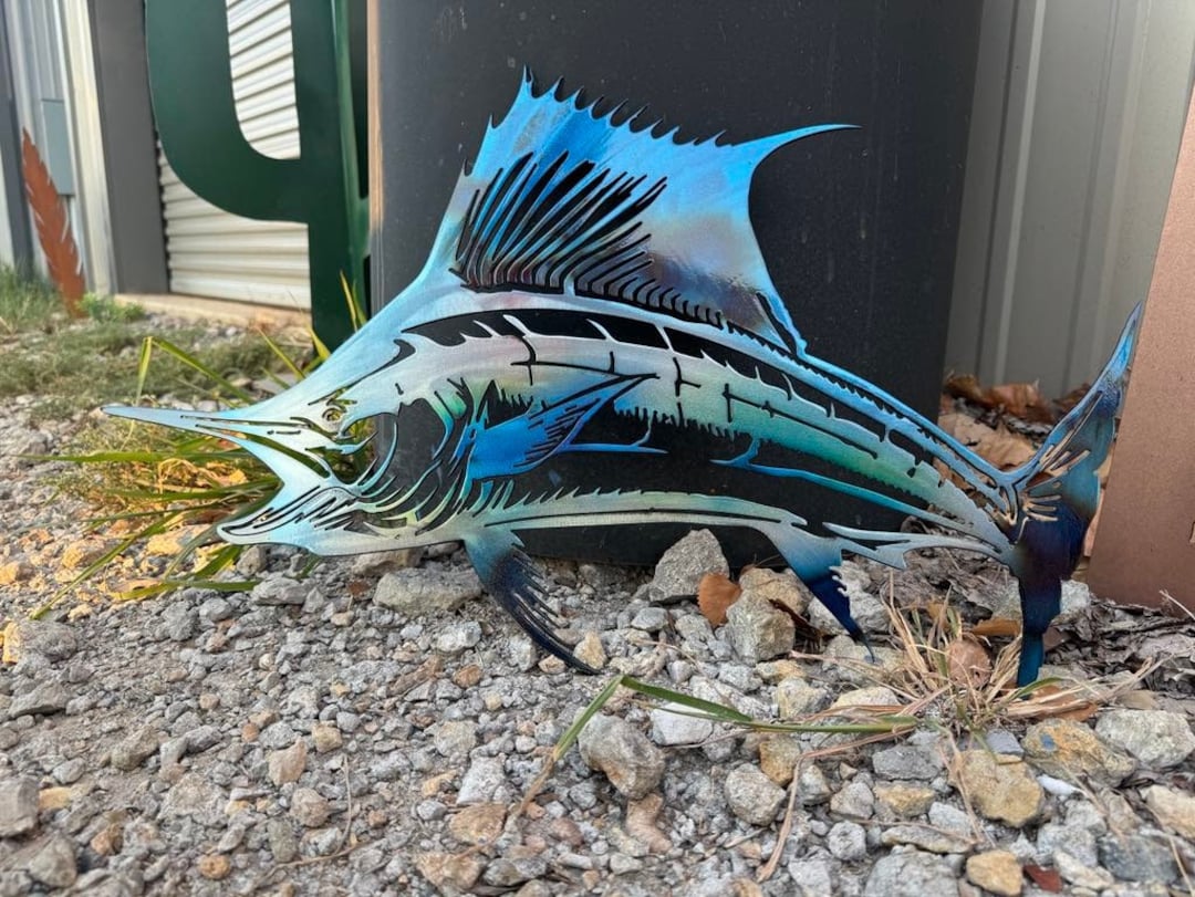 Tattered Metal Marlin Plasma Cut Sign Art Ocean Fishing Fisherman - Etsy