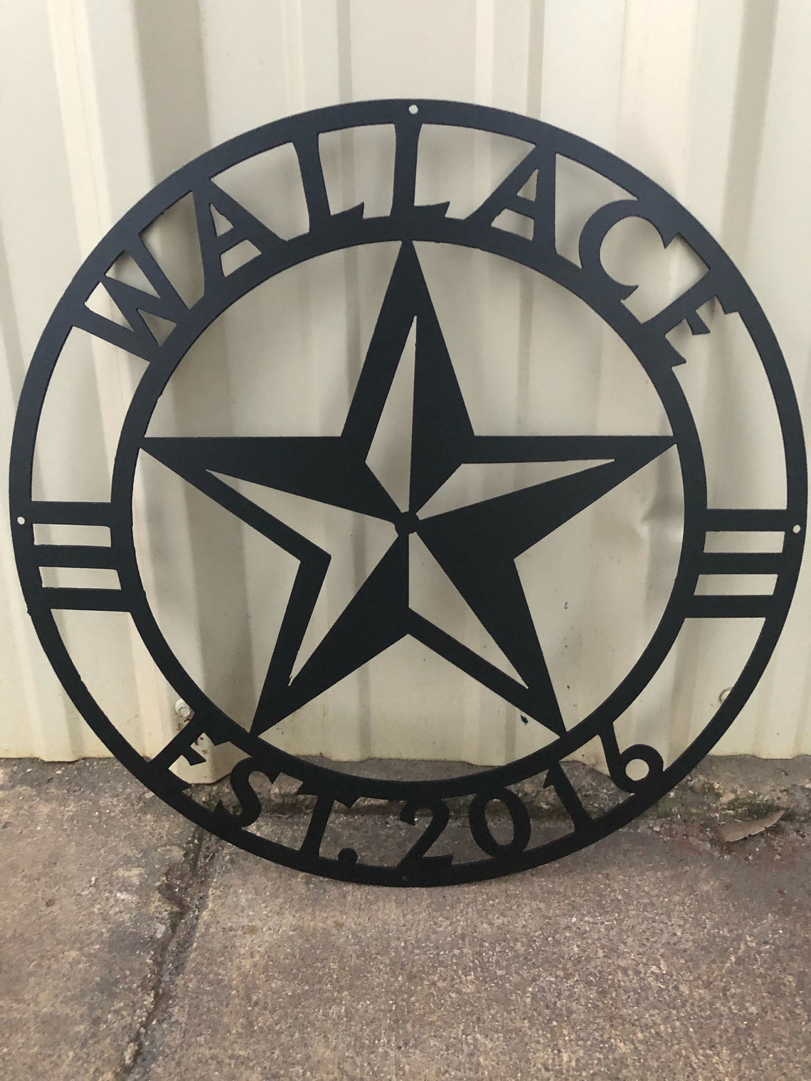 Metal Western Star Monogram With Established Date Plasma Cut Sign Art ...