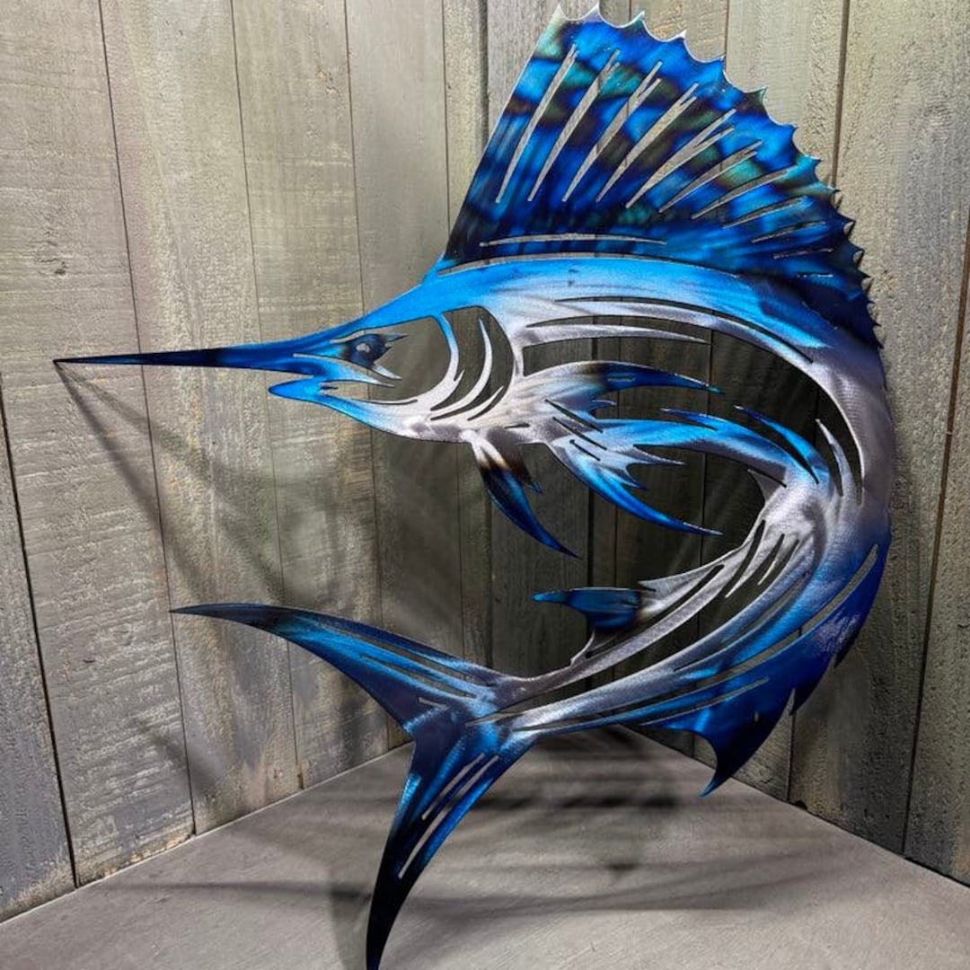 Metal Sailfish Wall Hang Plasma Cut Sign Art Fishing Ocean Fisherman ...