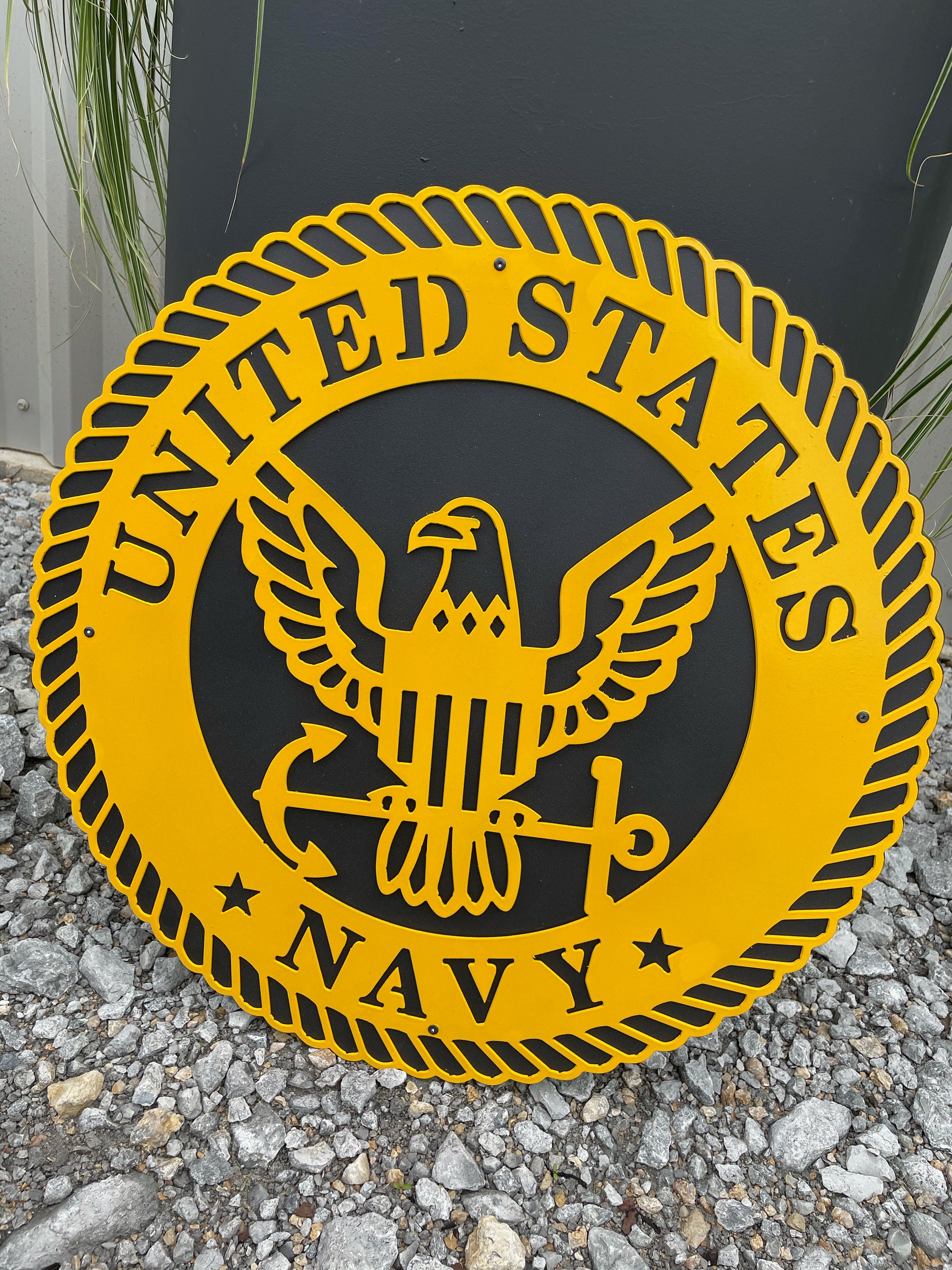 Metal Navy USN Crest Single or Double-layer Custom Paint | Etsy