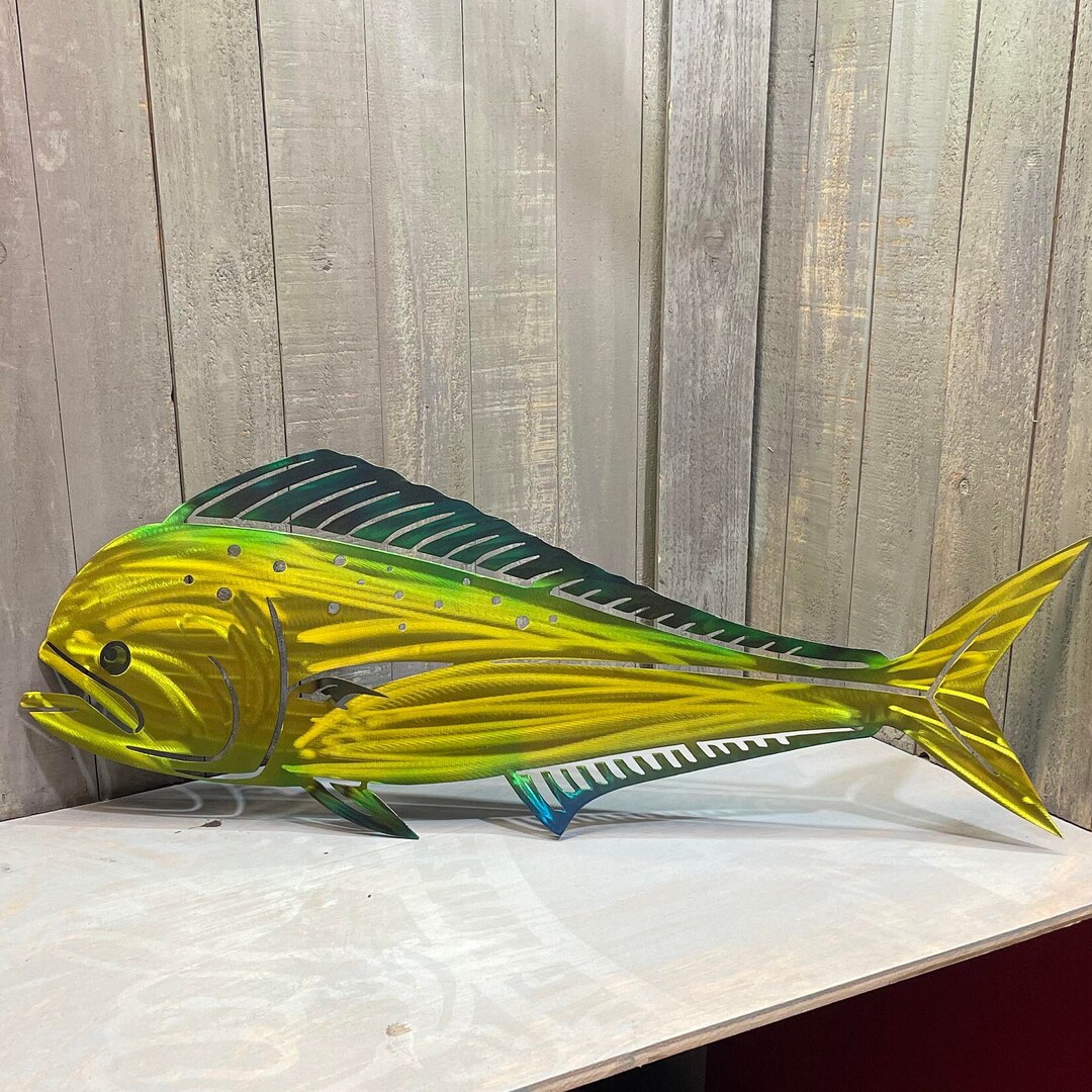Metal Mahi-mahi Fish Fishing Salt Water Ocean Plasma Cut Sign Art Beach ...