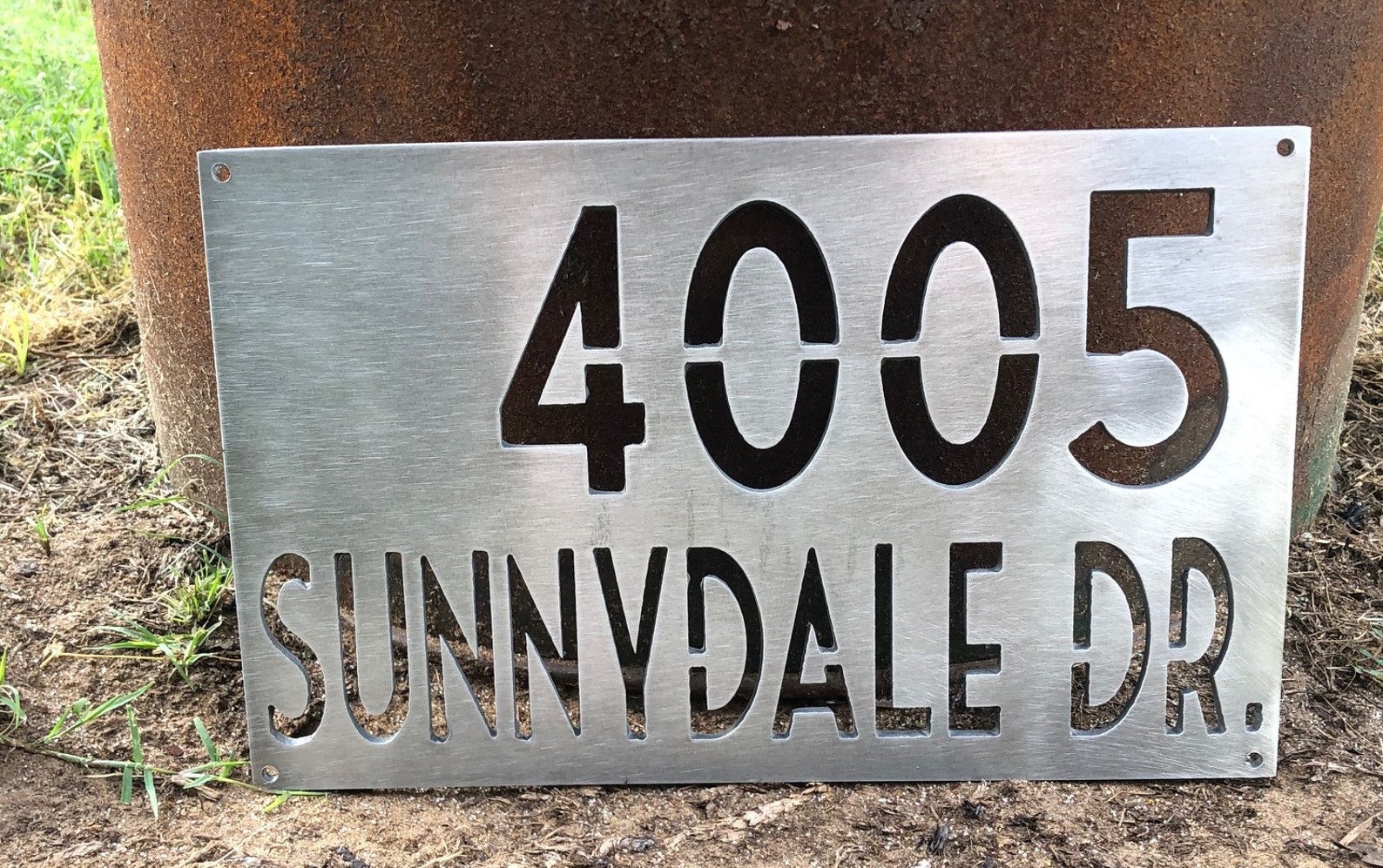Brushed Aluminium Negative Space Address Sign Modern Plasma - Etsy