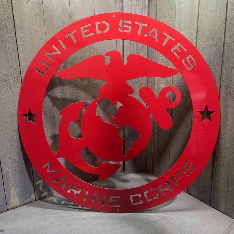 Metal Marine Corps USMC Crest Custom Plasma Cut Sign Art Military - Etsy