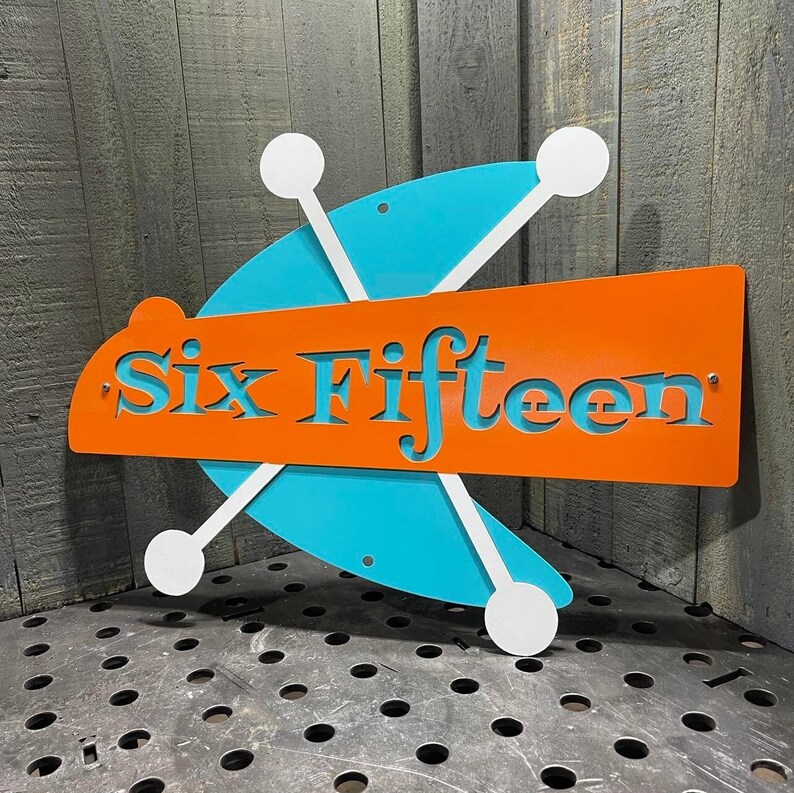 Metal Mid Century Modern Custom Address Sign WORDS Plasma Cut Sign Art ...
