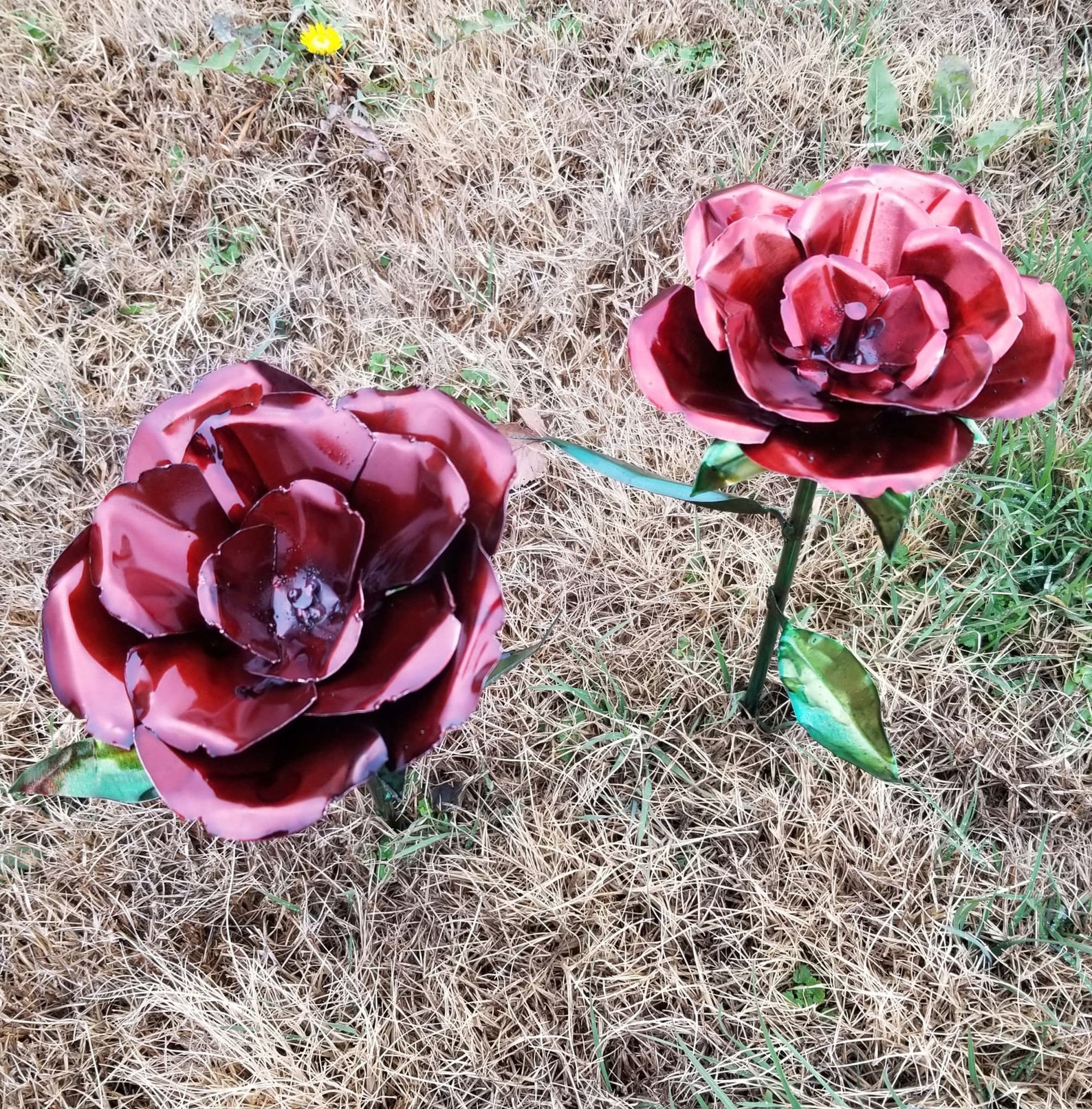 Single Red Rose Metal Painted Plasma Cut Art Love - Etsy