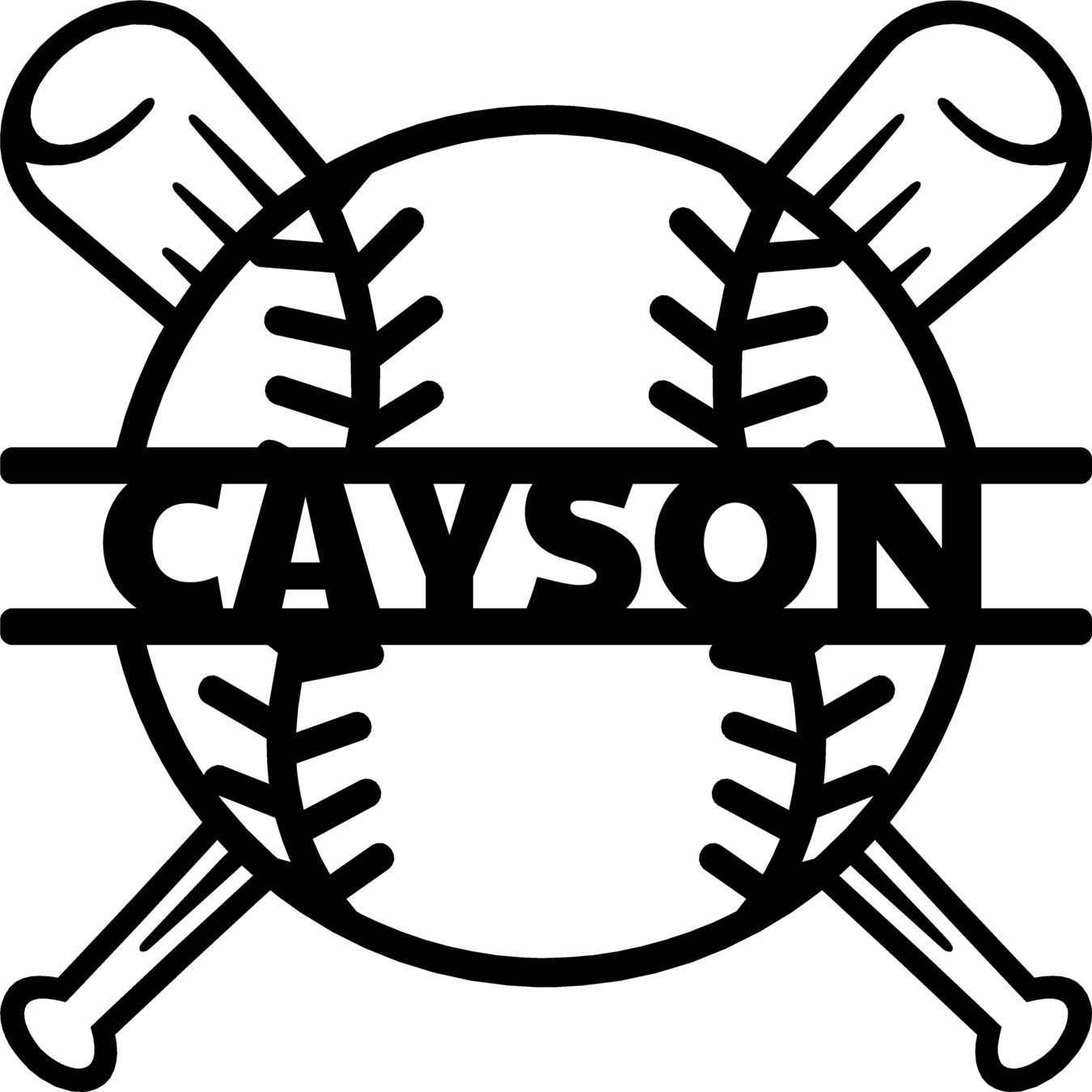 Metal Baseball or Softball Custom Name Monogram Plasma Cut | Etsy