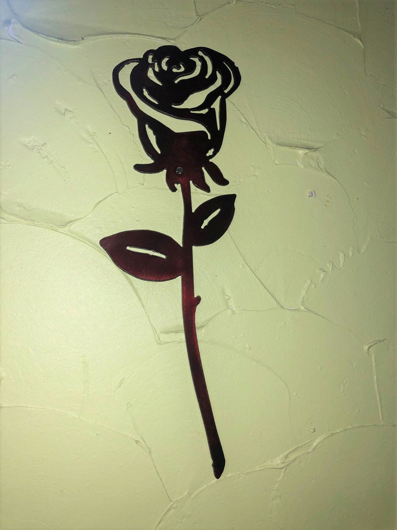 Metal 10 Tall Single Rose Plasma Cut Sign Art - Etsy
