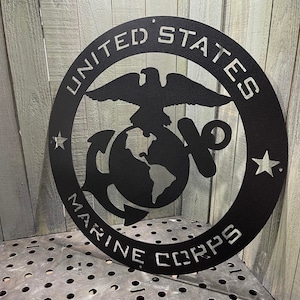 Metal Marine Corps USMC Crest Custom Plasma Cut Sign Art Military - Etsy