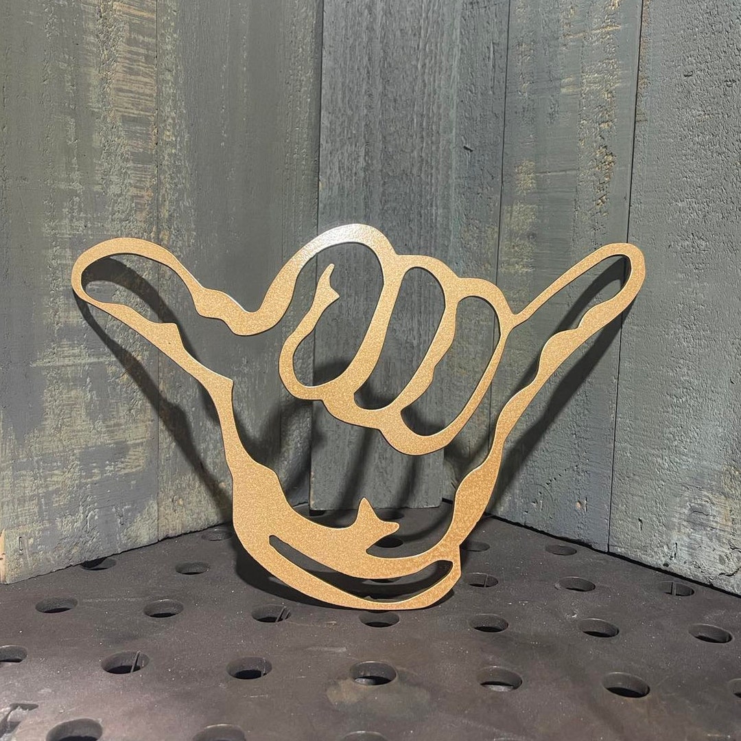 Metal Hang Loose Hand Plasma Cut Sign Art Beach Hand Symbol Fun Funny ...