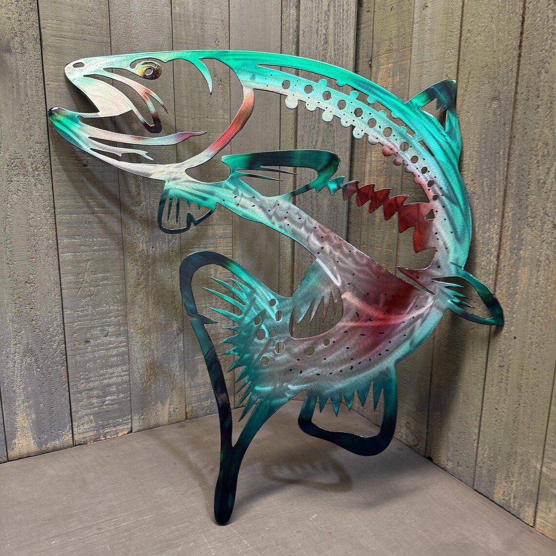 Plasma Cut Metal Trout Sign Jumping Fish Wall Art - Etsy