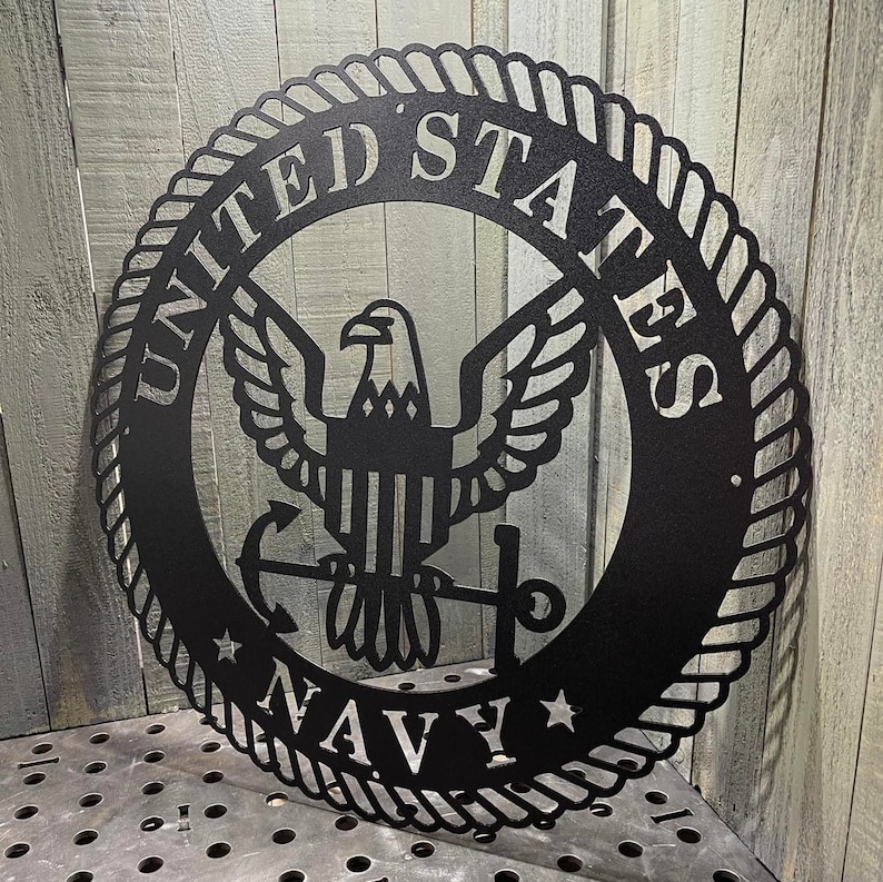 Metal Navy USN Crest Single or Double-layer Custom Paint - Etsy