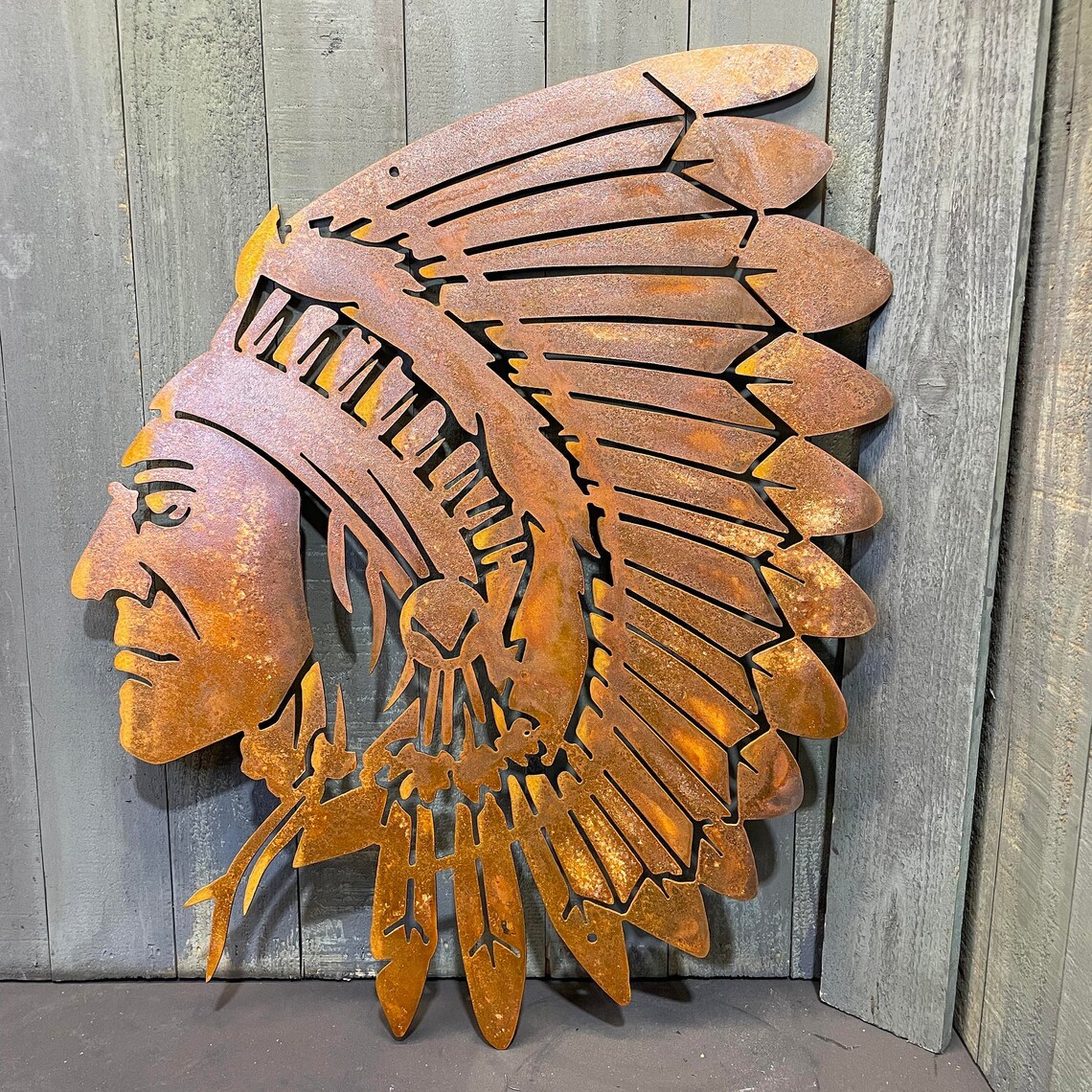Metal Native American Chief Headdress Plasma Cut Metal Sign - Etsy