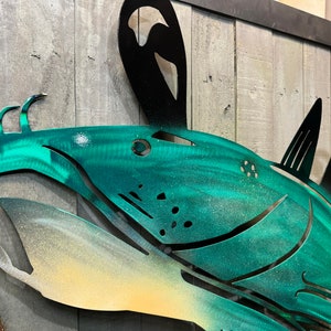 Metal Catfish With Hooks Plasma Cut Sign Art Red Fish Fishing Lake ...