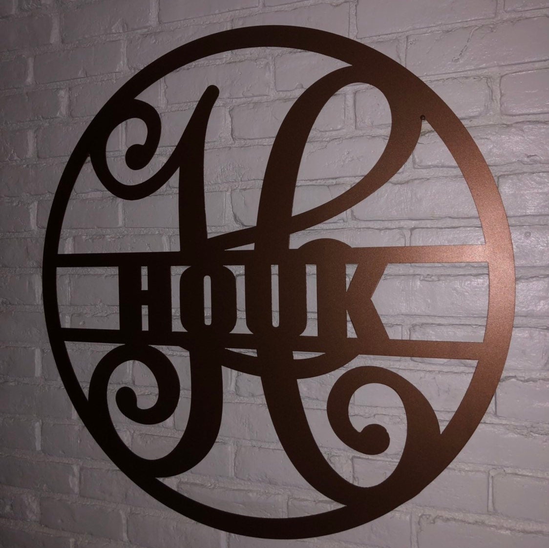Custom Circle Monogram Steel Sign | Etsy