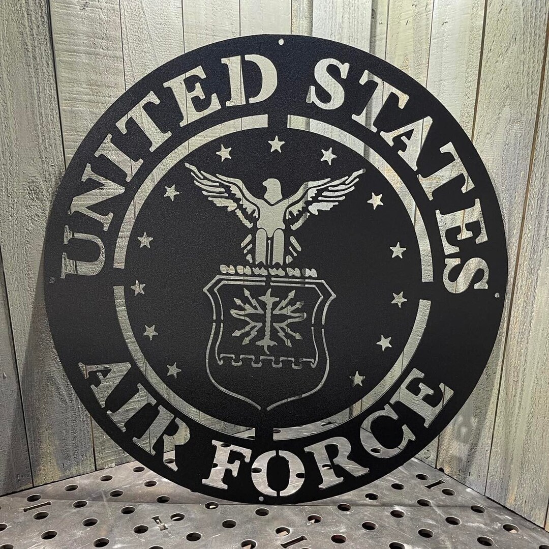 Metal USAF United States Air Force Plasma Cut Sign Art Military Crest ...