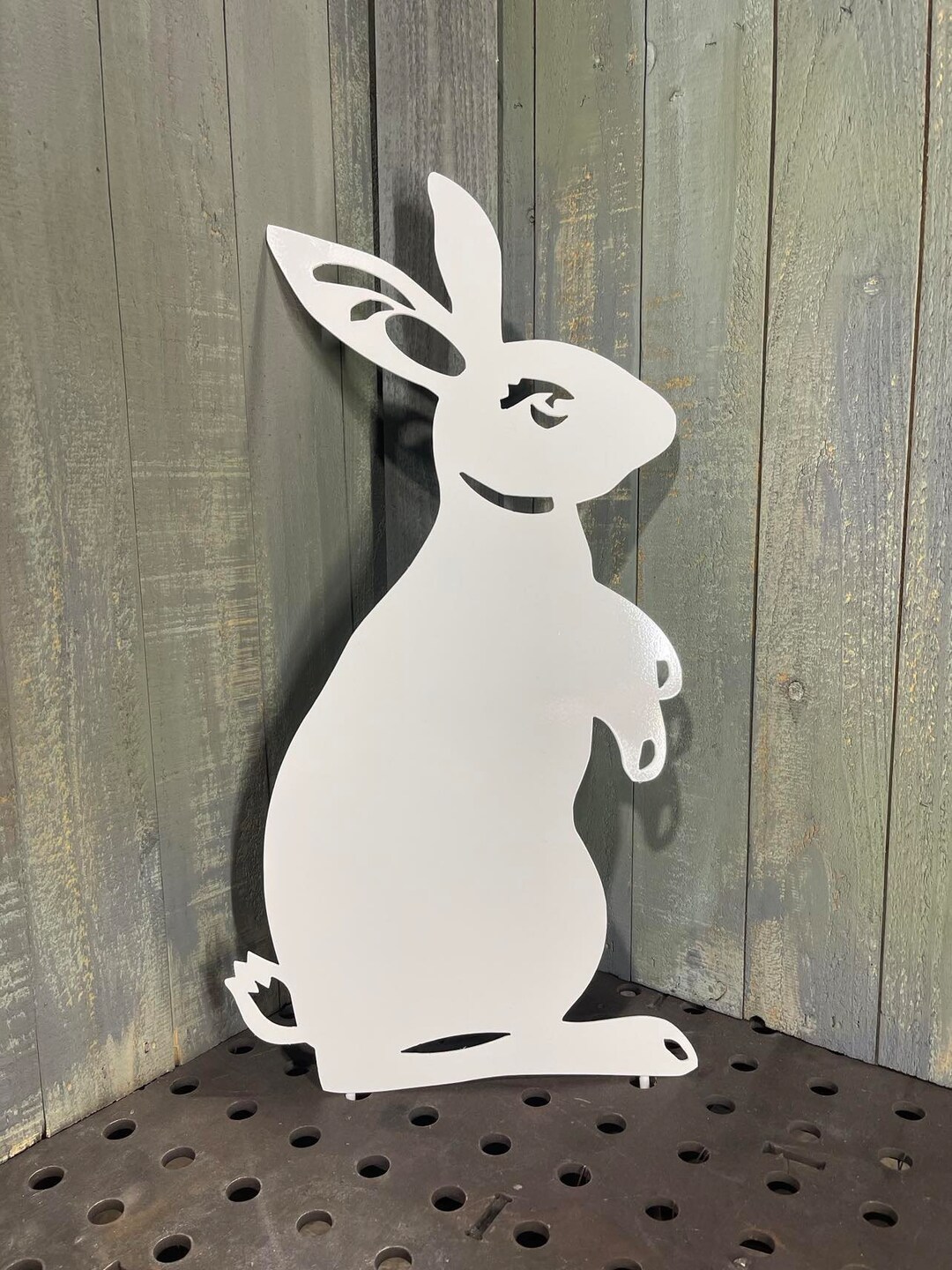 Metal Rabbit Bunny Plasma Cut Sign Art White Rabbit Easter - Etsy