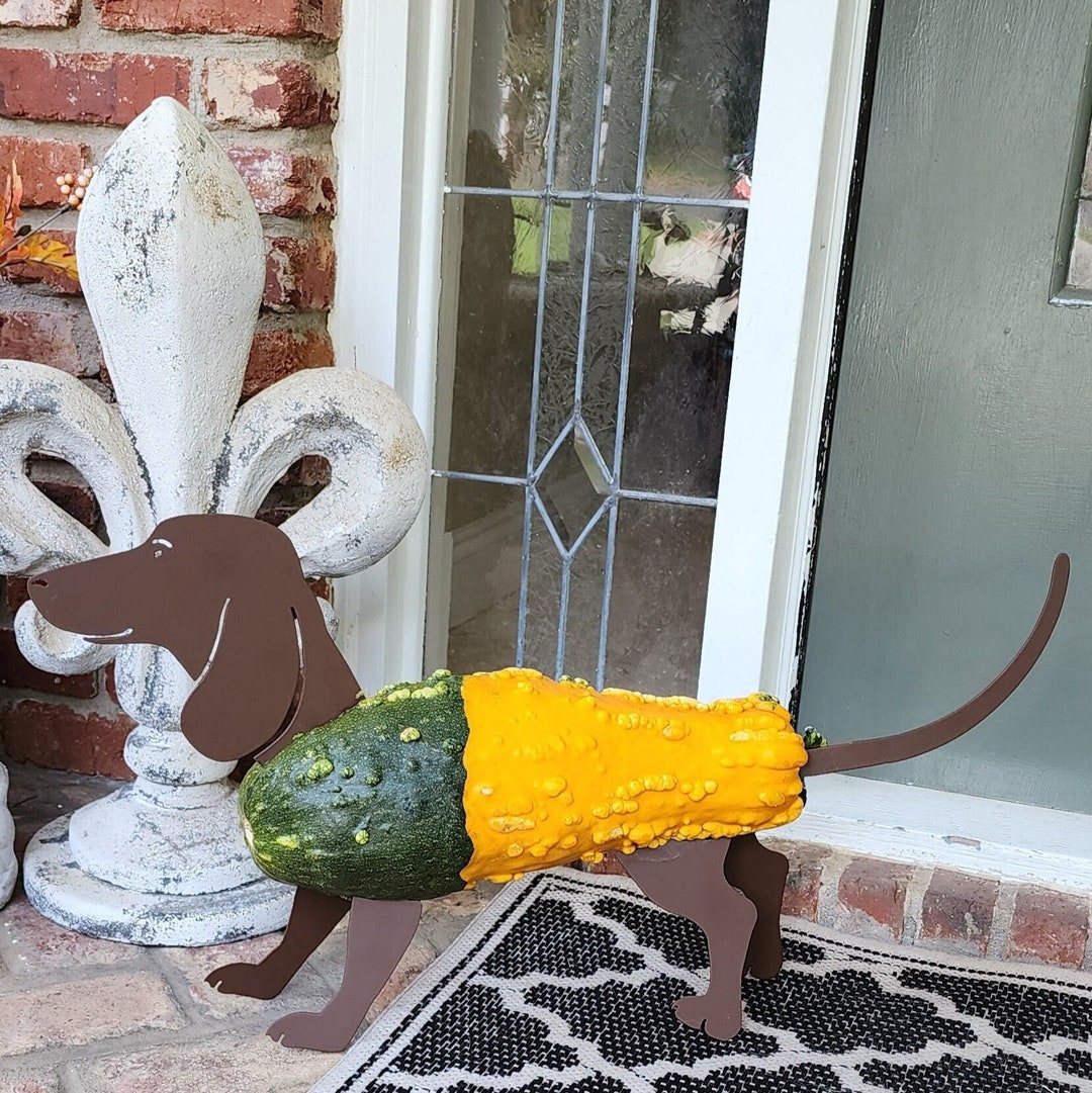 Metal Dachshund Pumpkin Stake Weiner Dog Cute Dog Plasma Cut Sign Art ...