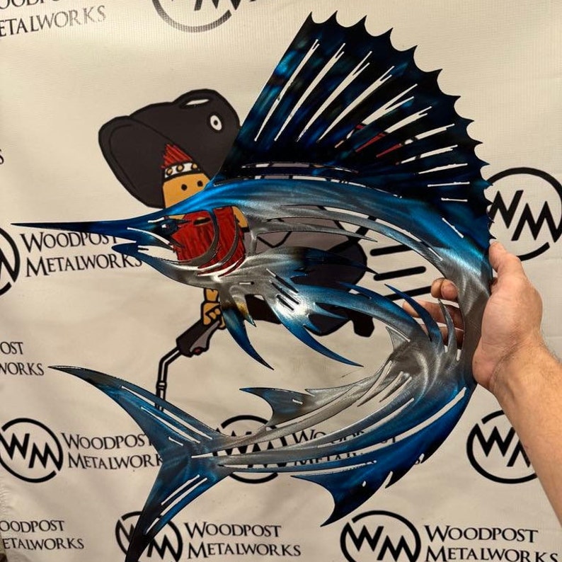 Metal Sailfish Wall Hang Plasma Cut Sign Art Fishing Ocean Fisherman ...