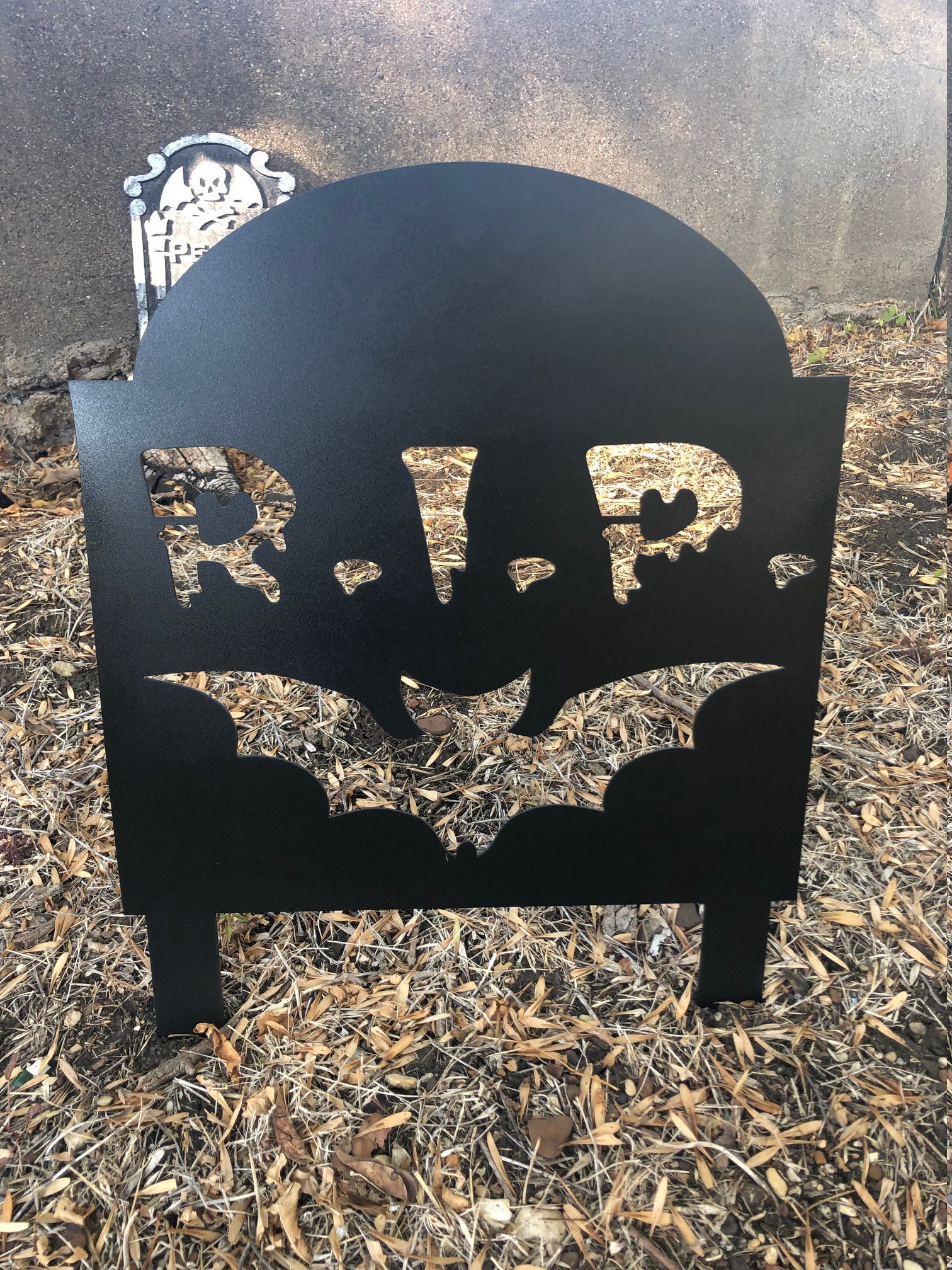 Metal Gravestone Marker Tombstone Halloween Decor Funny Lot - Etsy