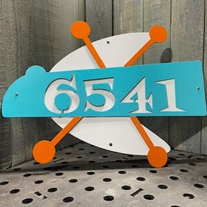 Metal Mid Century Modern Custom Address Sign NUMBERS Plasma Cut Sign ...