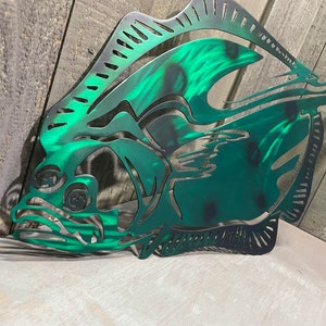 Metal Flounder Fish Plasma Cut Sign Art Fishing Ocean Boats Lakehouse ...