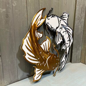 Metal Koi Fish Ying Yang Design Plasma Cut Sign Art Beautiful Fish ...