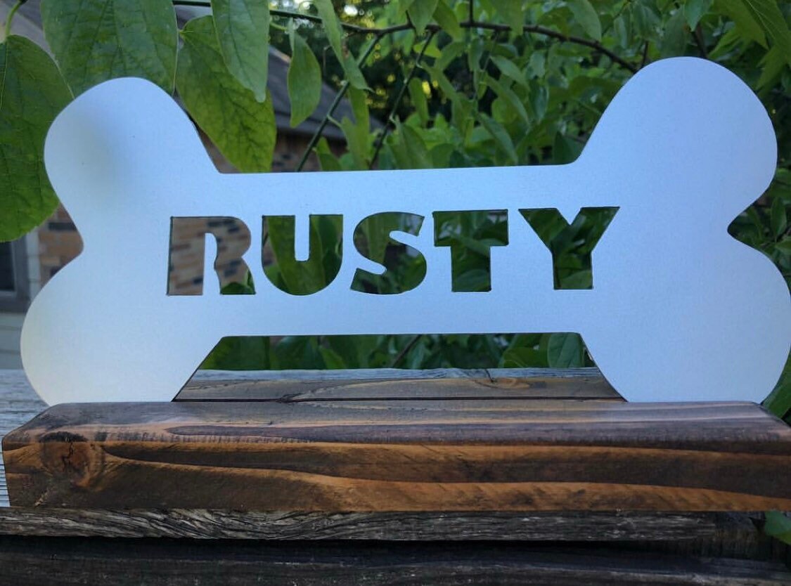 Metal Bone Sign With Custom Name - Etsy