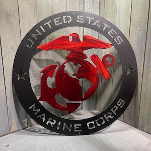 Metal USMC Marines Crest TWO COLOR Plasma Cut Sign Art - Etsy