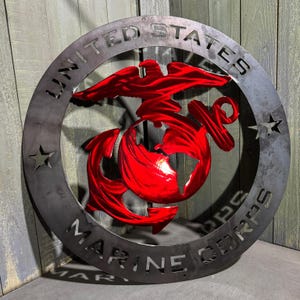 Metal USMC Marines Crest TWO COLOR Plasma Cut Sign Art - Etsy