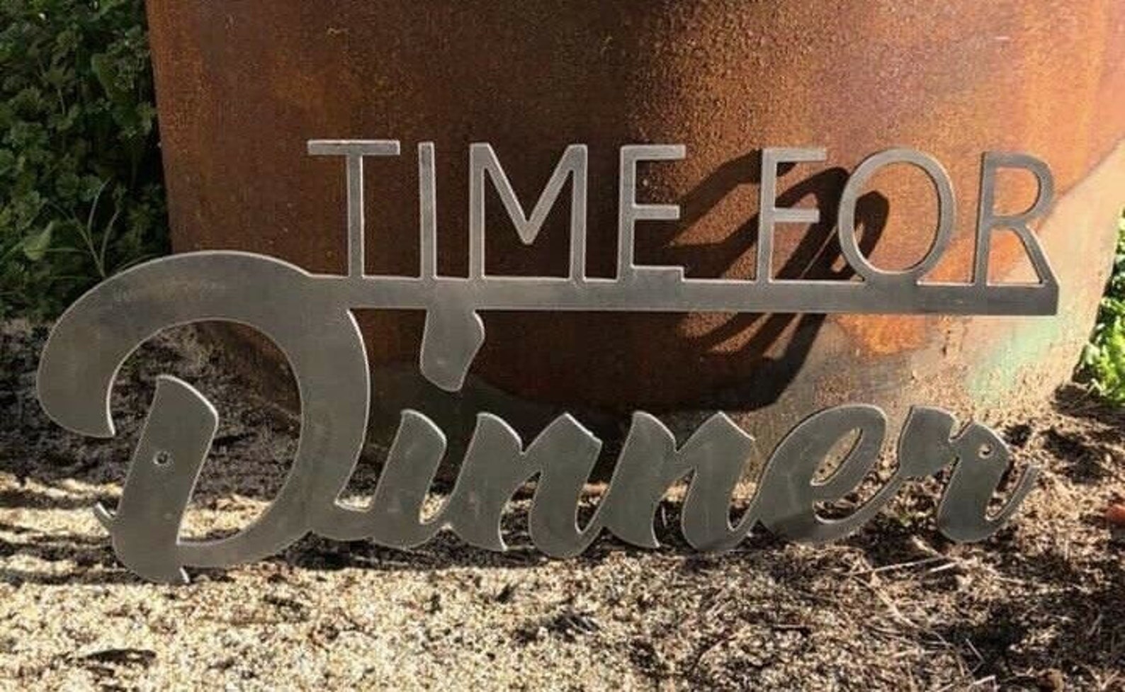 Metal "time for Dinner" Plasma Cut Sign Art - Etsy