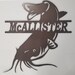 Metal Catfish Monogram Custom Color and Last Name Plasma Cut Wall Hang ...