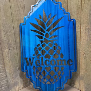 Metal Welcome Pineapple Sign Custom Size and Color - Etsy