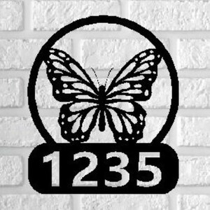 Metal Butterfly Address Sign Plasma Cut Sign Art House Numbers - Etsy