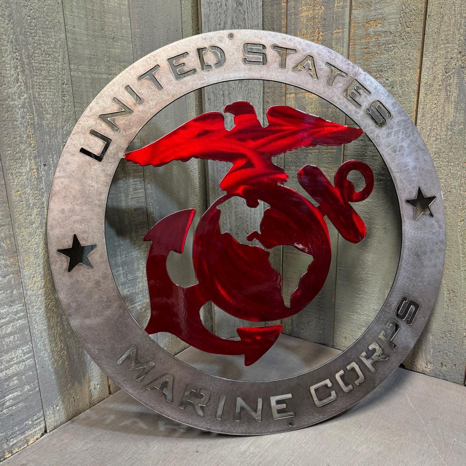 Metal USMC Marines Crest TWO COLOR Plasma Cut Sign Art - Etsy