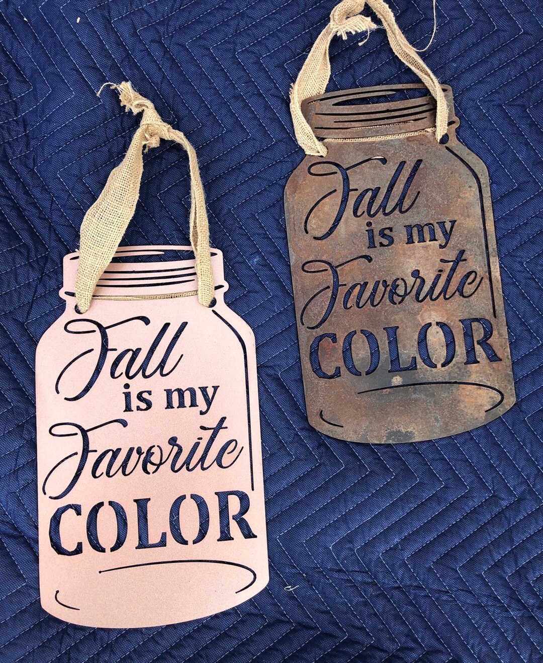 Metal Fall is My Favorite Color Sign With Burlap Ribbon - Etsy