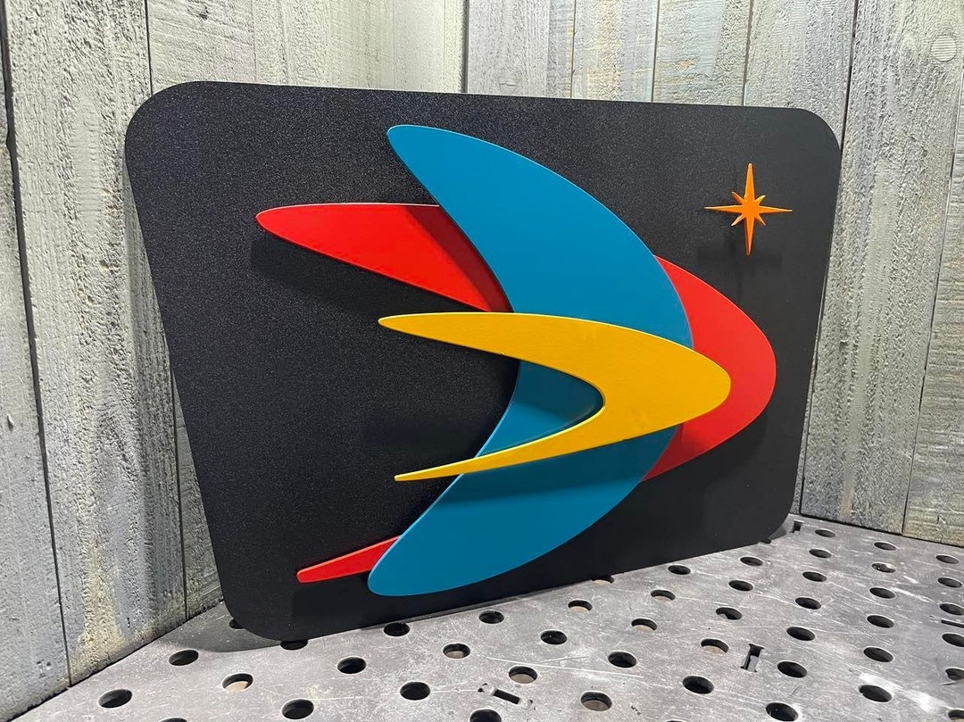 Metal Boomerang Mid-century Modern MCM Home Decor Layered Plasma Cut ...